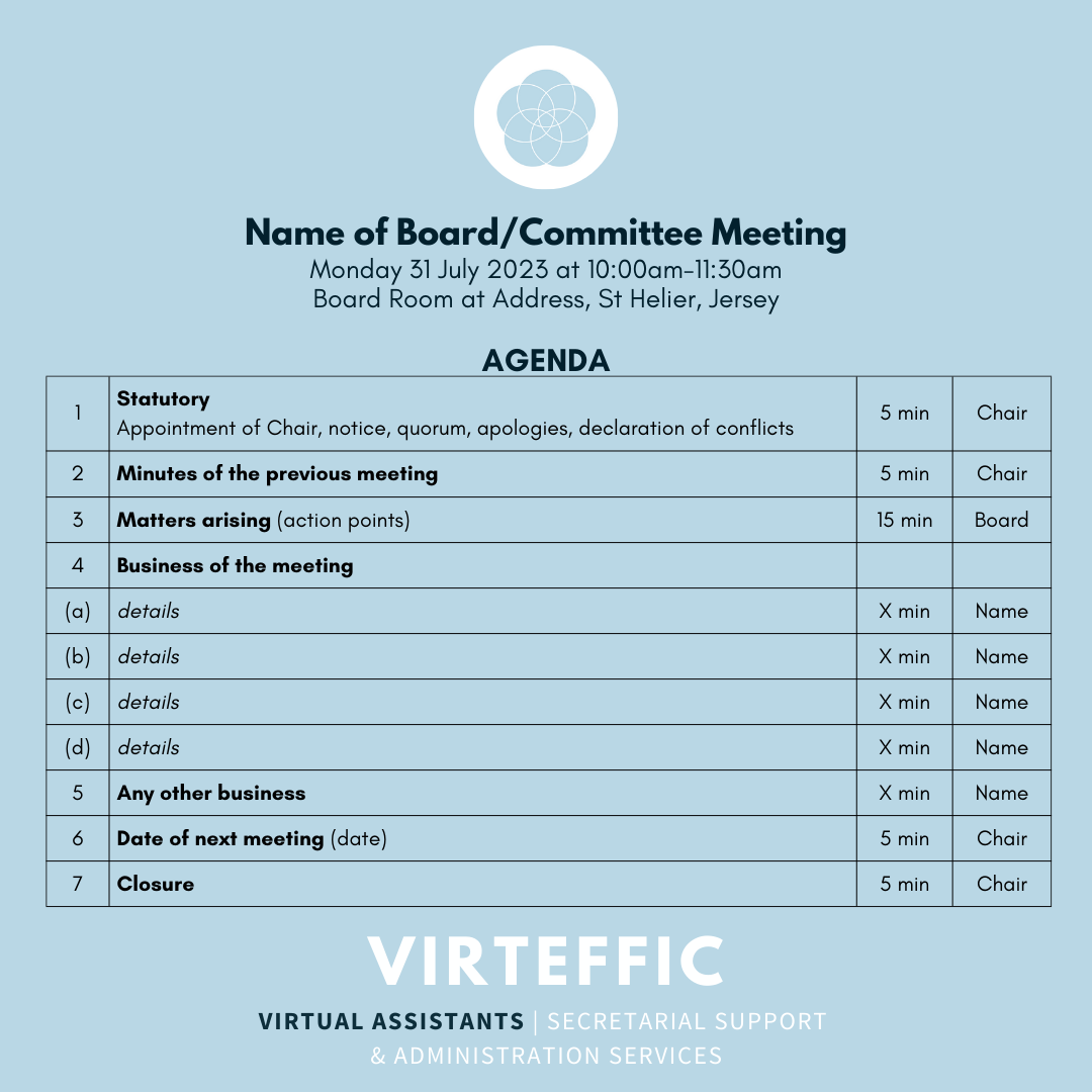 Agenda planning - our top tips when preparing for meetings | Virteffic ...